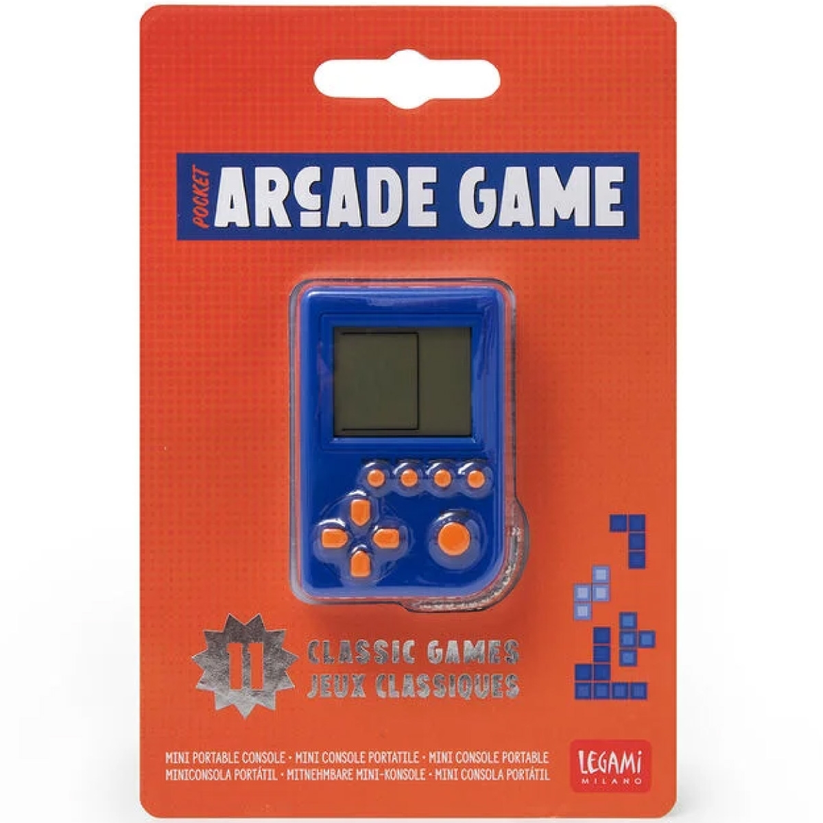 LEGAMI Mini Portable Console Pocket Arcade - Dadi e Mattoncini