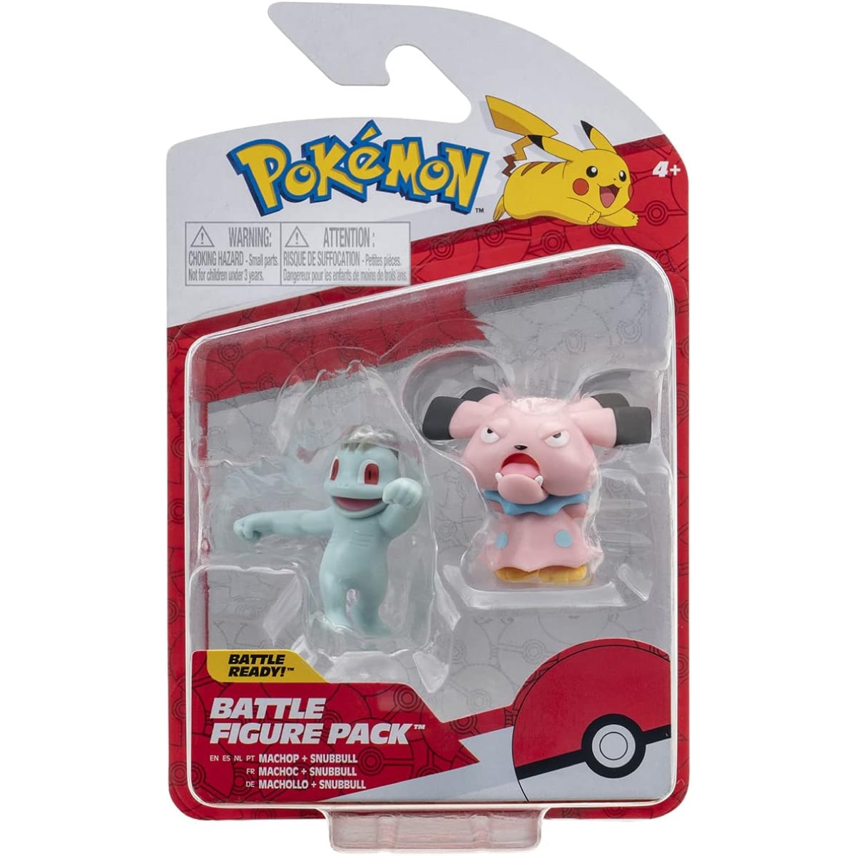 JAZWARES Pokemon - Battle Figure Pack - Machop & Snubbull - Dadi e ...