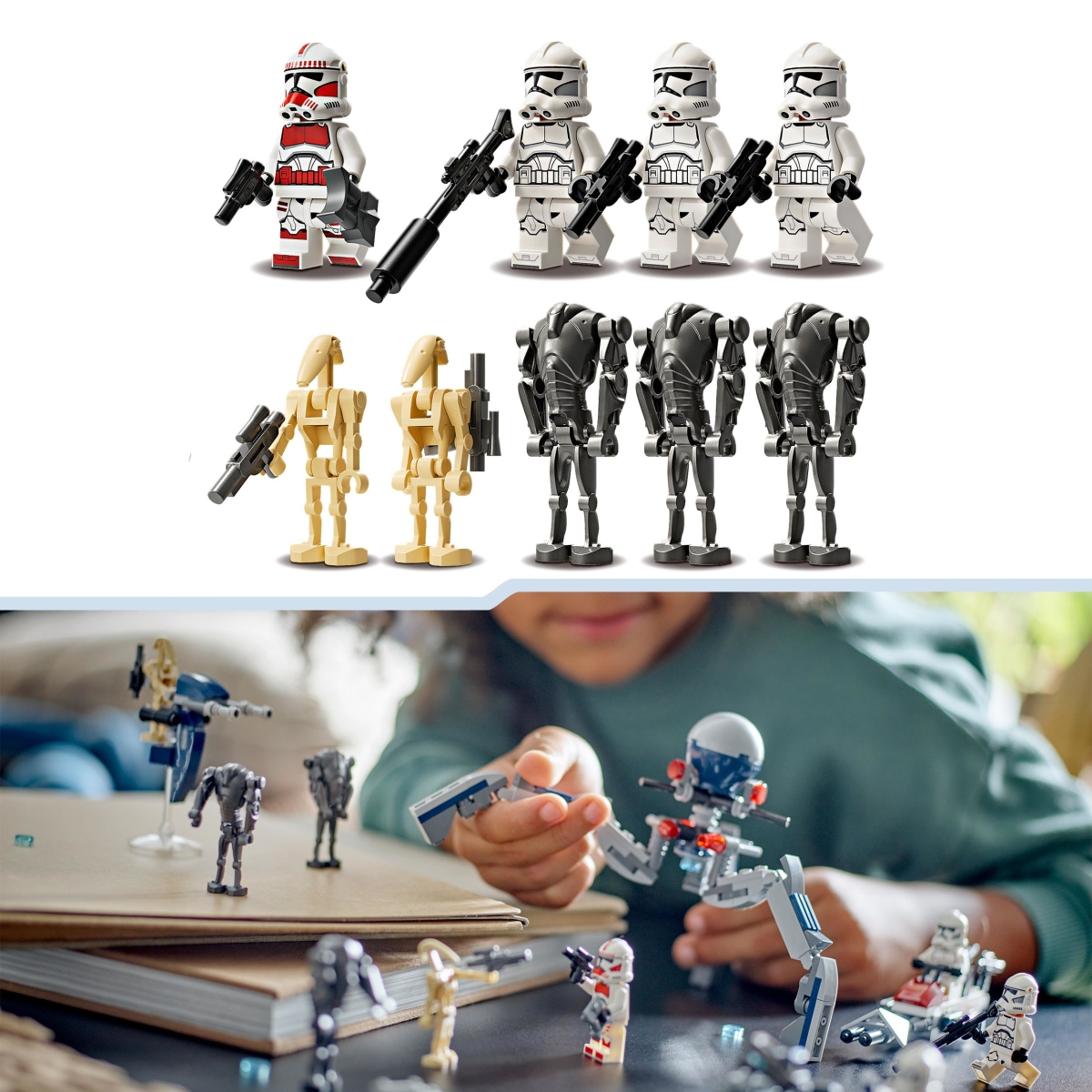 LEGO 75372 - Battle Pack Clone Trooper E Battle Droid - Dadi e Mattoncini